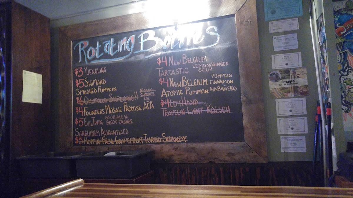 Menu at Savage's Ale House pub & bar, Muncie