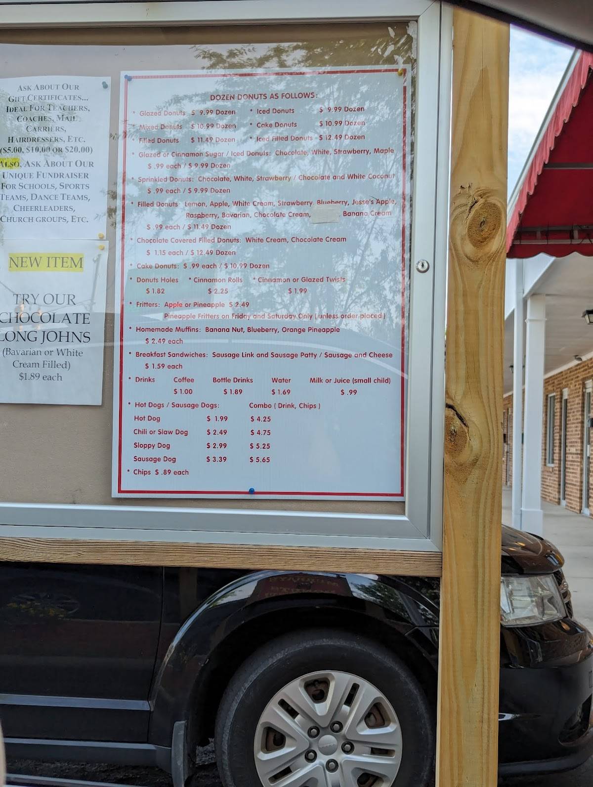 Menu at Murray's Donuts, Sumter, 627 Bultman Dr