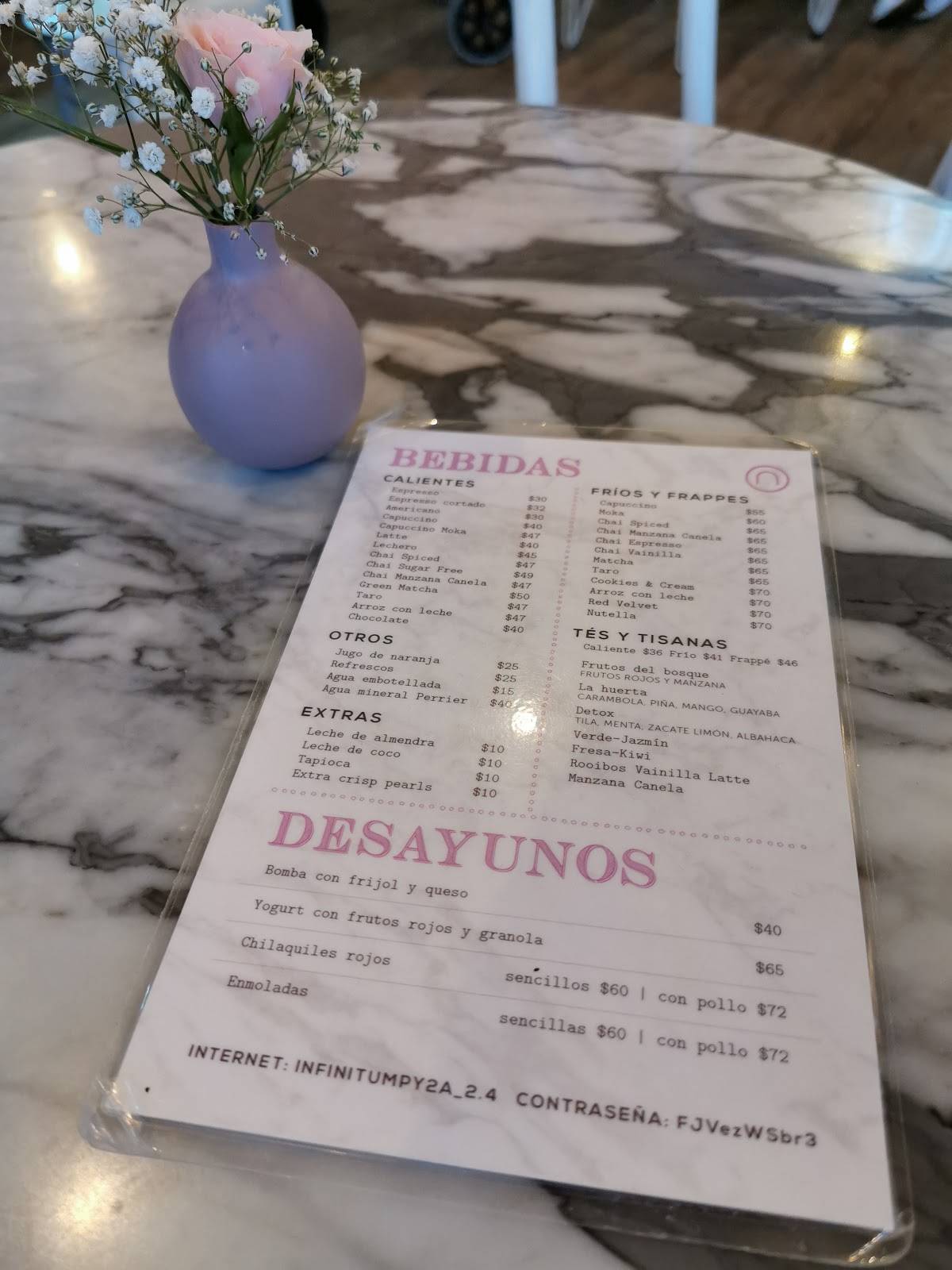 Carta de NATA CAFETERÍA Palmeras, Veracruz