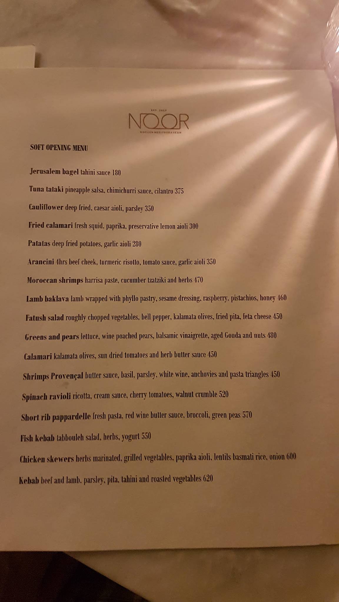 Menu at NOOR MANILA restaurant, Taguig, f133 Forbestown Rd