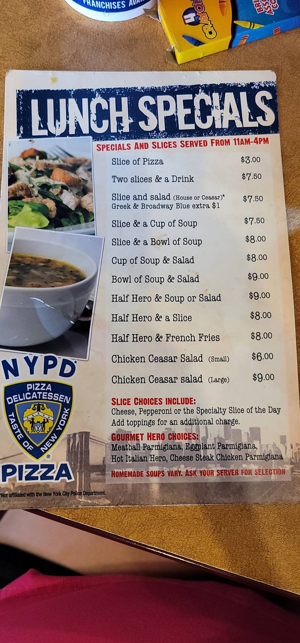 Menu at NYPD Pizzeria At The Villages, The Villages