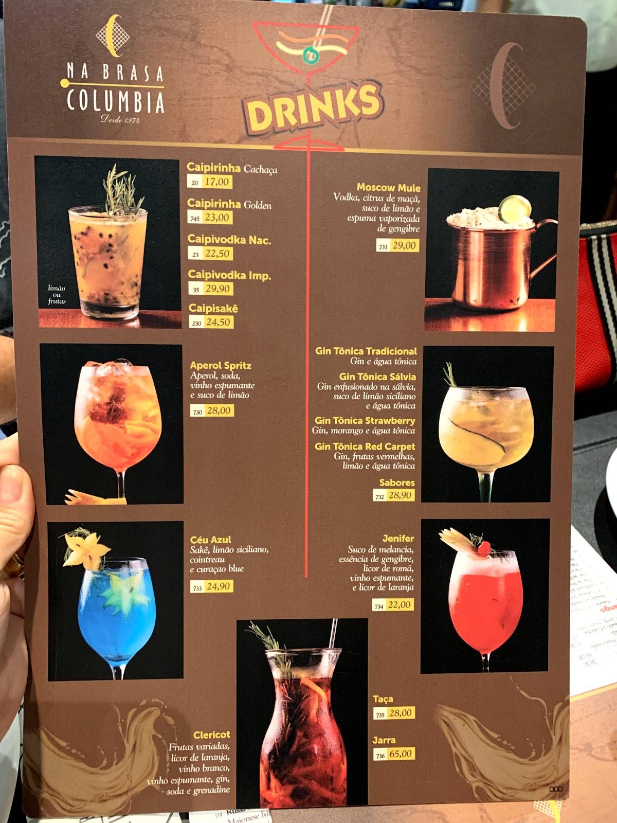 Menu em Na Brasa Columbia - Botafogo restaurante, Rio de Janeiro, Rua ...
