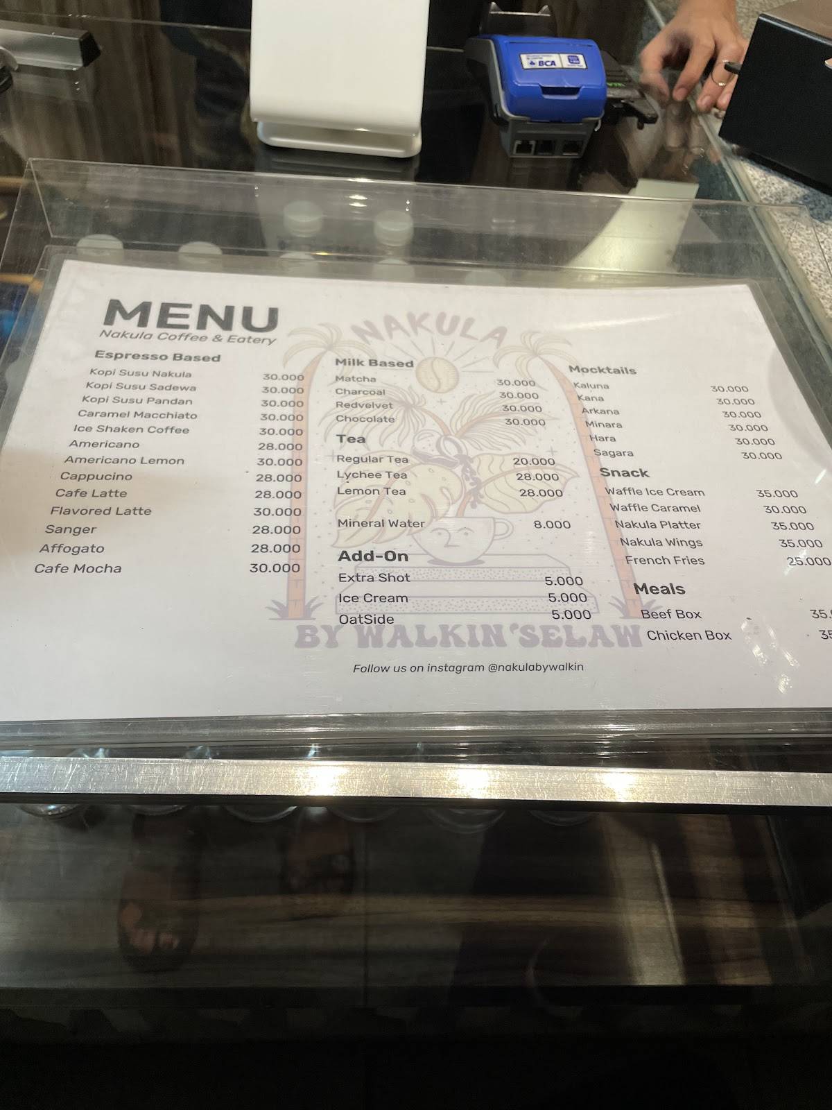 Menu at Nakula Coffee restaurant, Bekasi Regency
