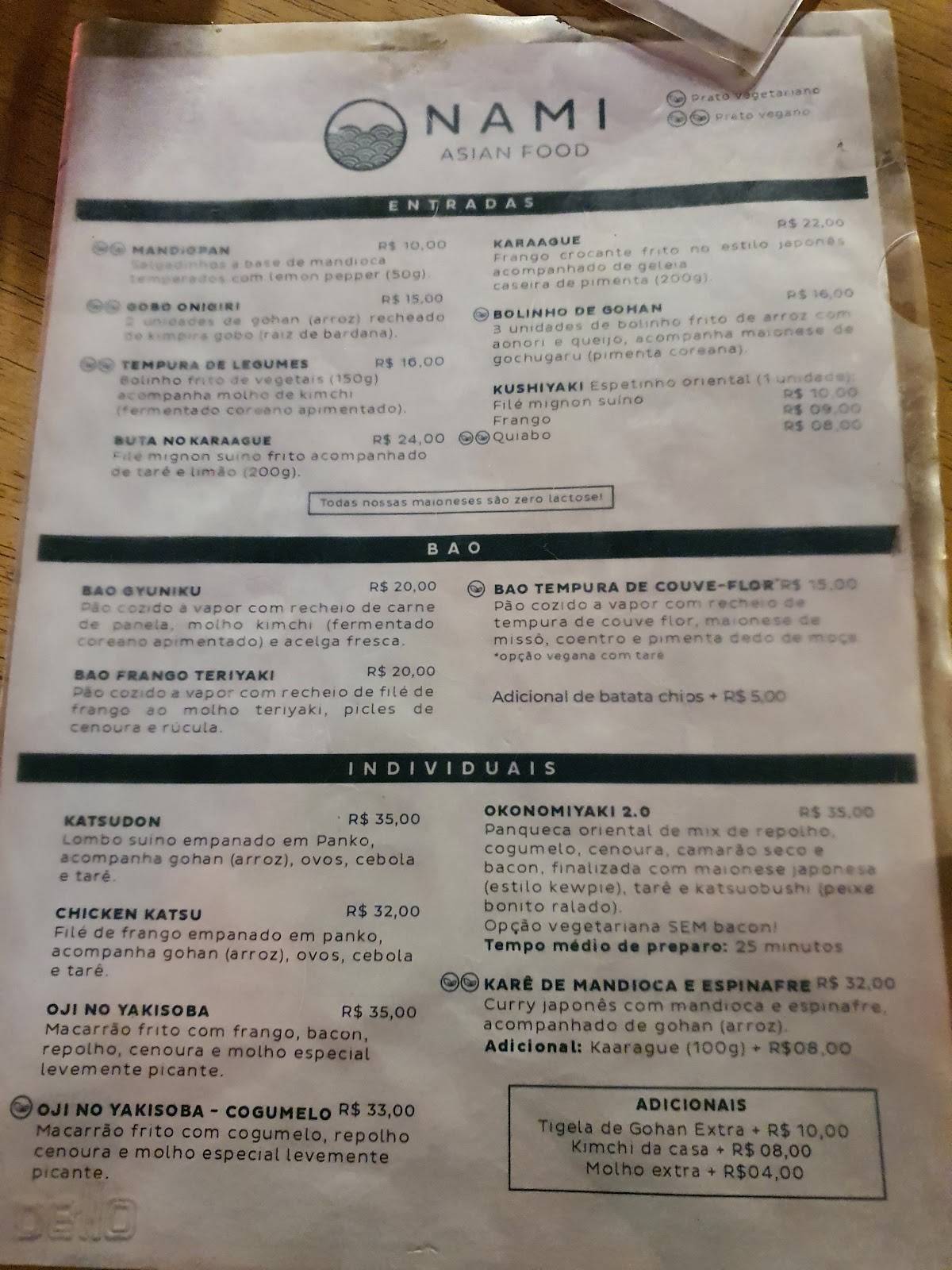 Menu em Nami - Asian Food restaurante, Campo Grande