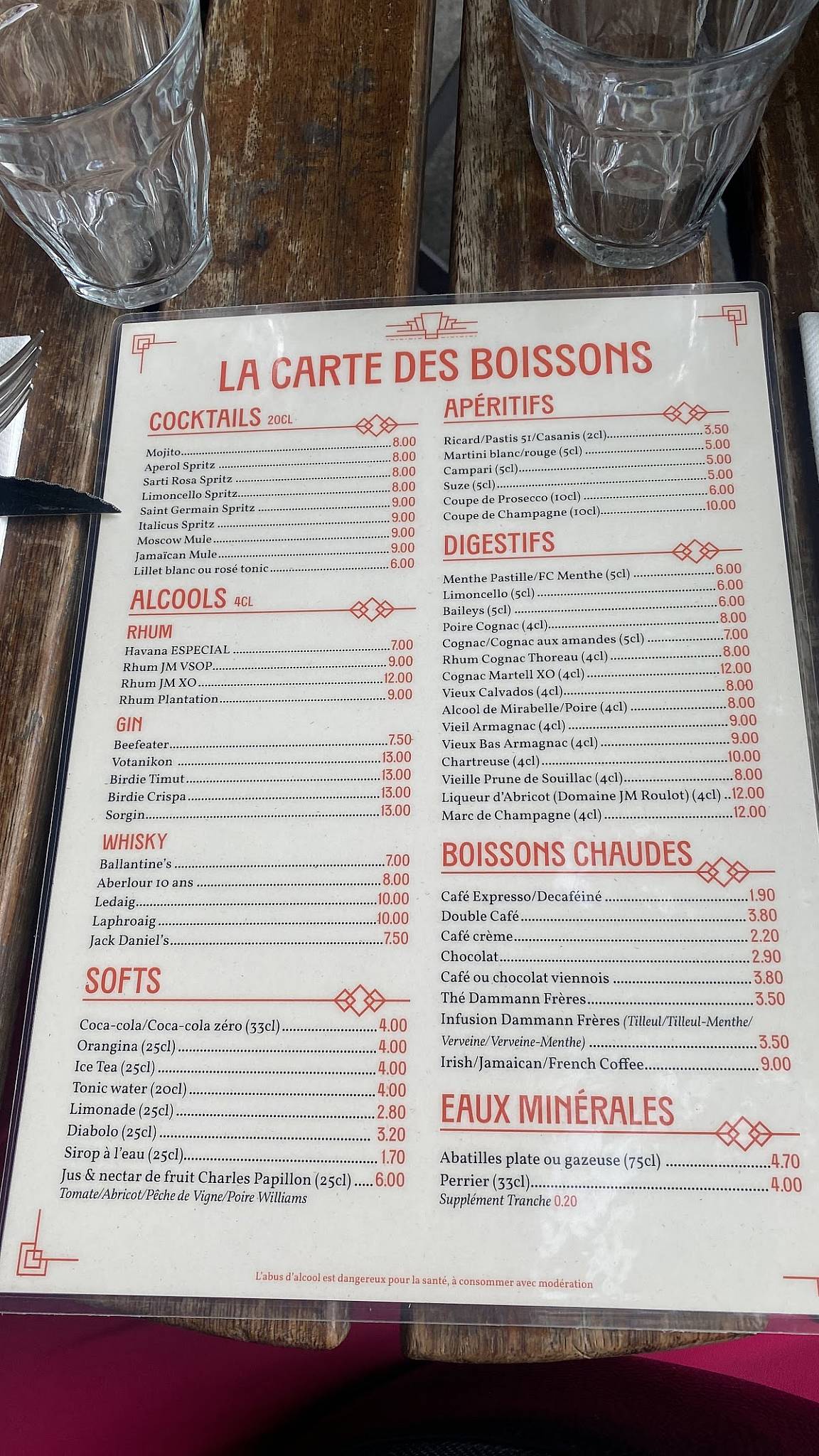Menu au Le Coq en Pâte restaurant, Nantes