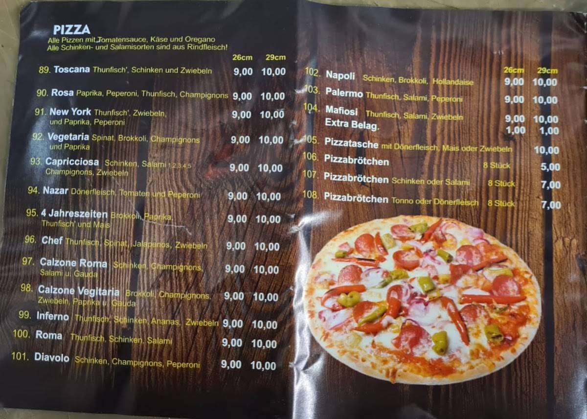 Speisekarte von Nazar - Döner vom feinsten restaurant, Köln