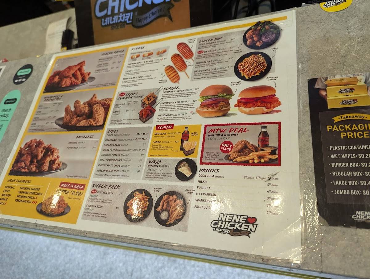 Carta del restaurante NeNe Chicken Parkmore Shopping Centre, Keysborough