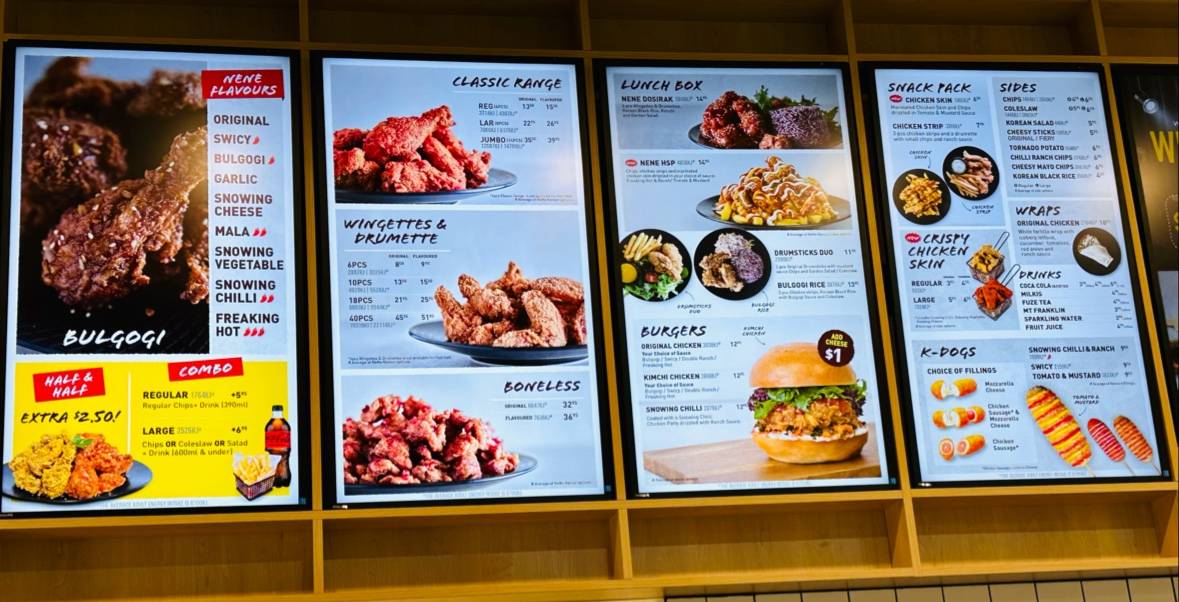 Menu at NeNe Chicken Parkmore Shopping Centre restaurant, Keysborough