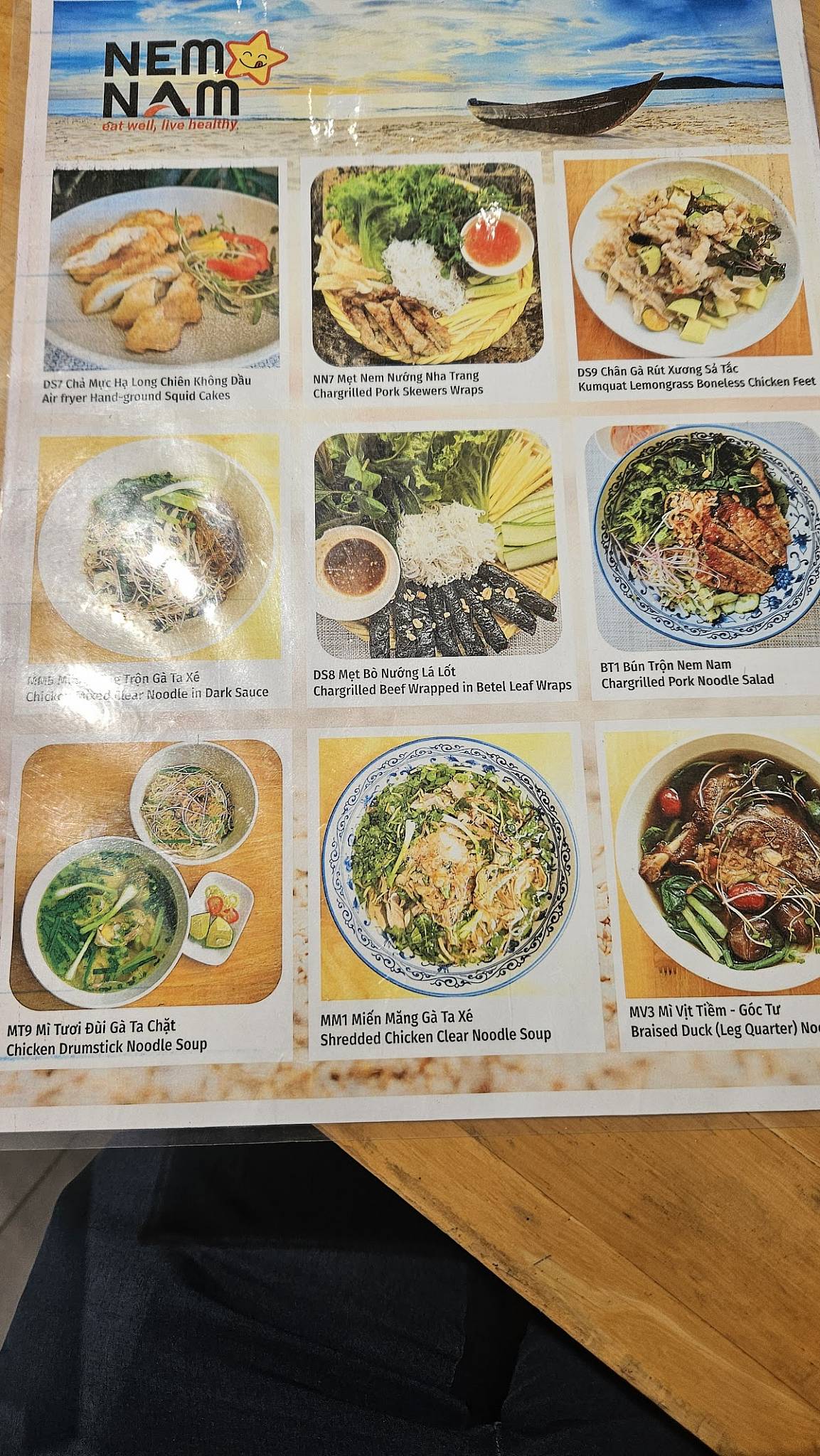 Menu at Nem Nam Restaurant, Ho Chi Minh City