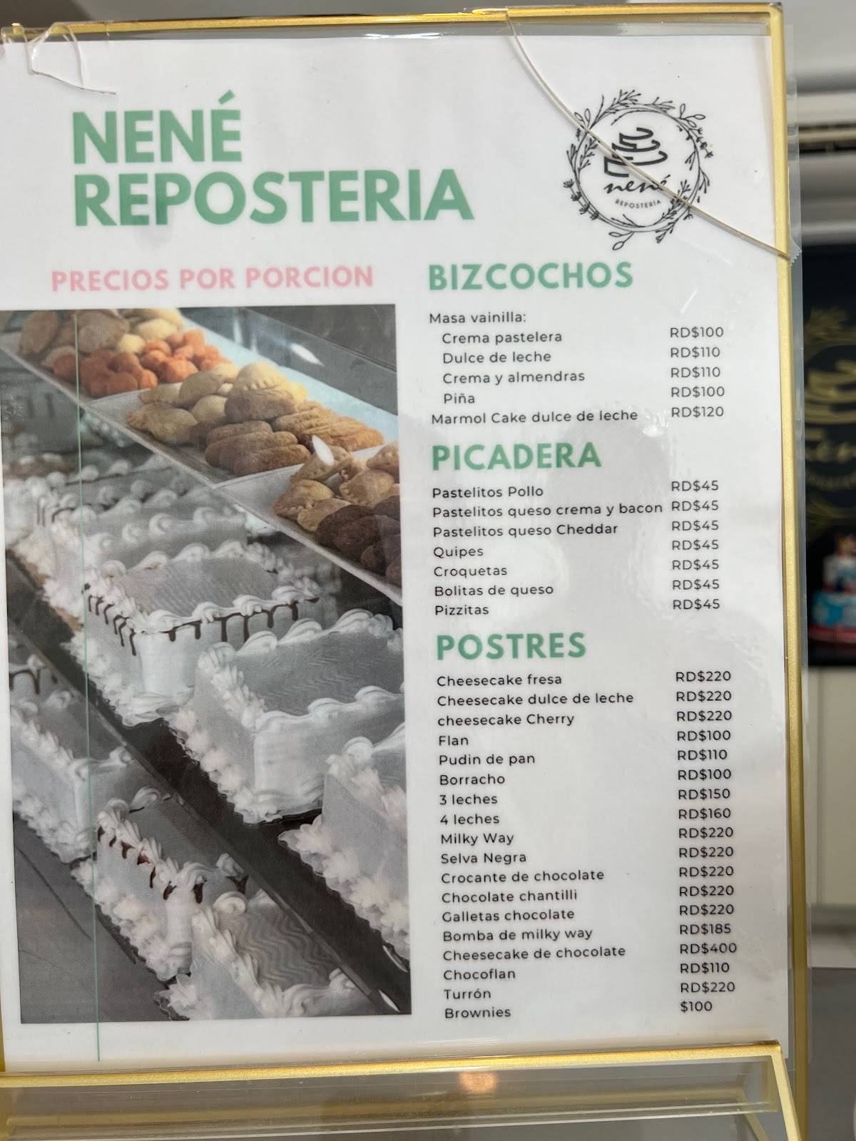 Carta de Nene Repostería, Santo Domingo, C. Gral. Frank Félix Miranda