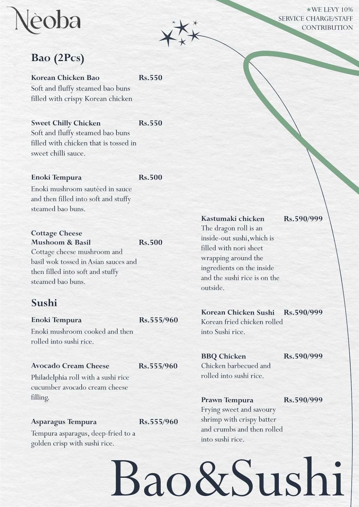 Menu at Neobaa - Sky Bar, Delhi