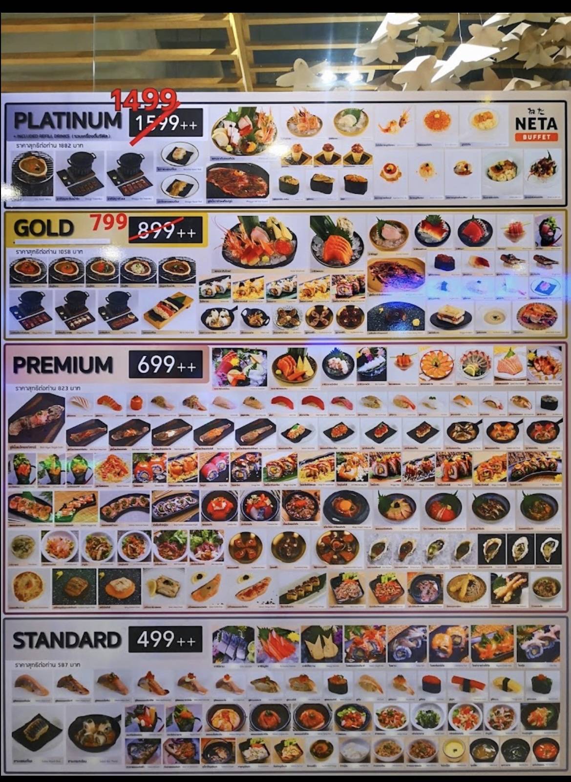 Menu at Neta Fish & Meat The Street restaurant, Bangkok, 4th fl.