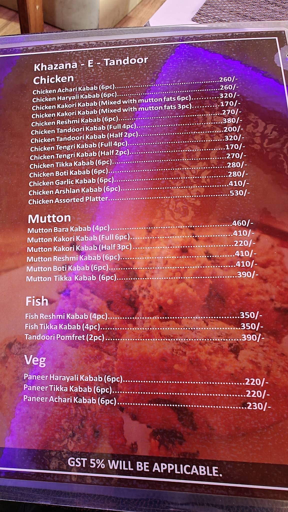 Menu at New Arshlan Siliguri, Bara Mohansingh