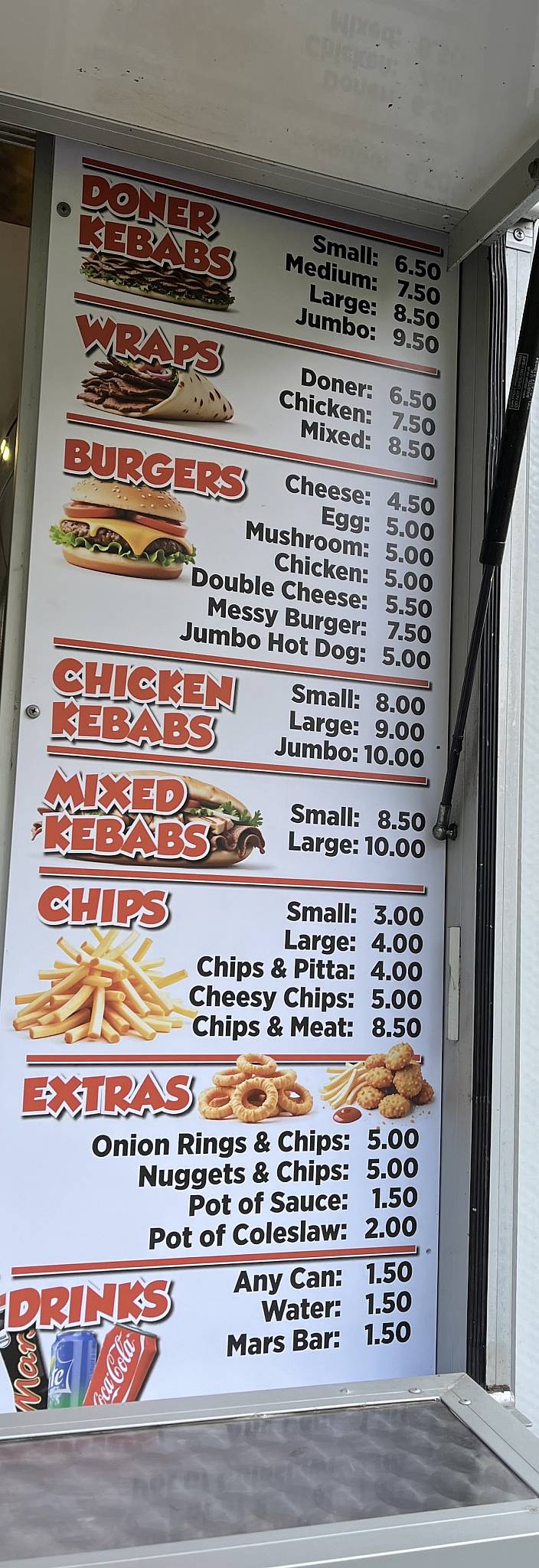 Menu at New Charcoal Grill, Kebab Van restaurant, Southampton