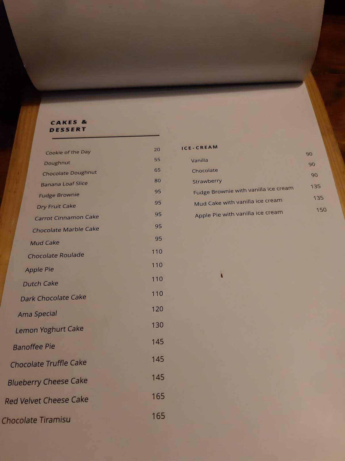 Menu at AMA Cafe, New Delhi, House no. 6