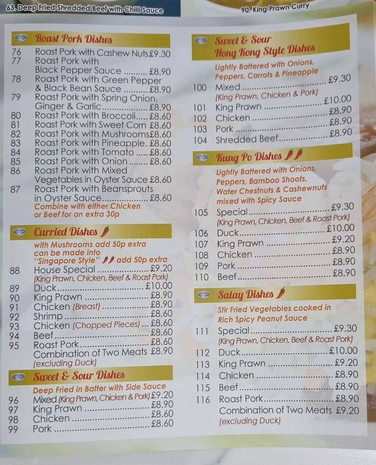 Menu at New Diamond Take Away fast food, Perth