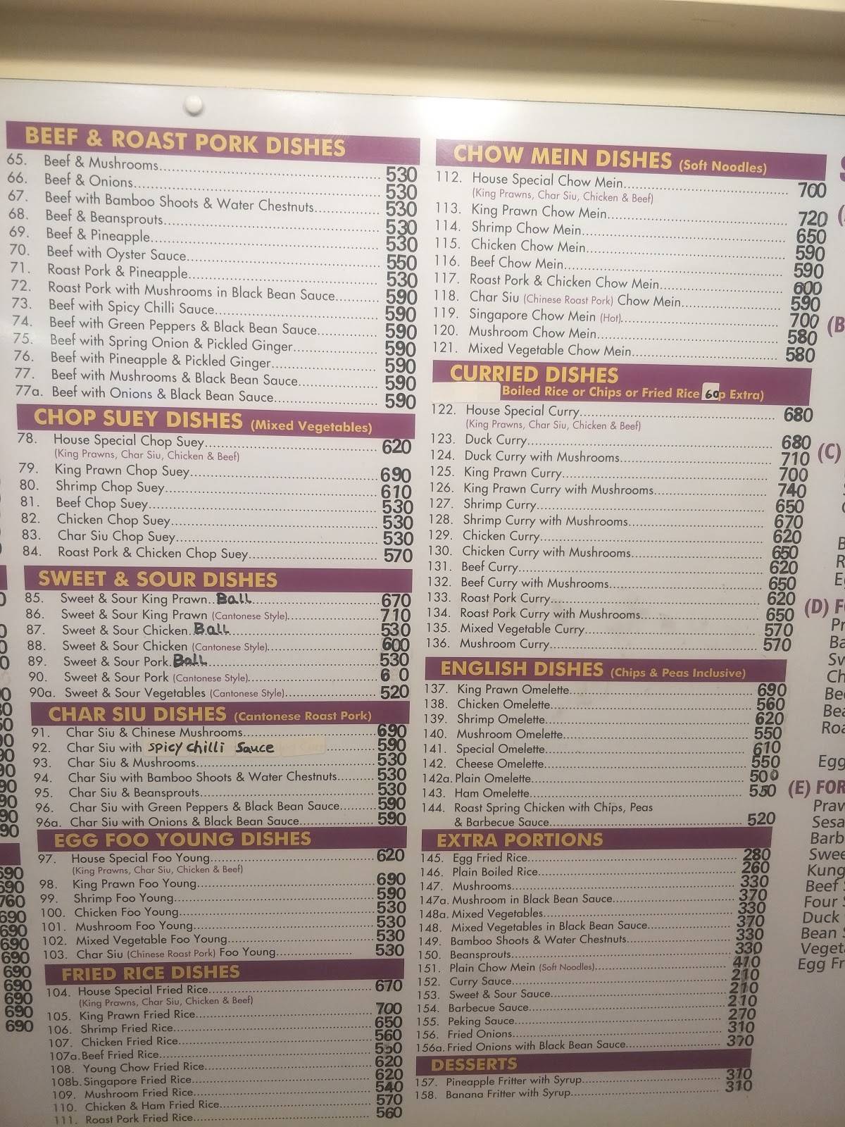 Menu at New Golden Dragon Takeaway fast food, Leominster
