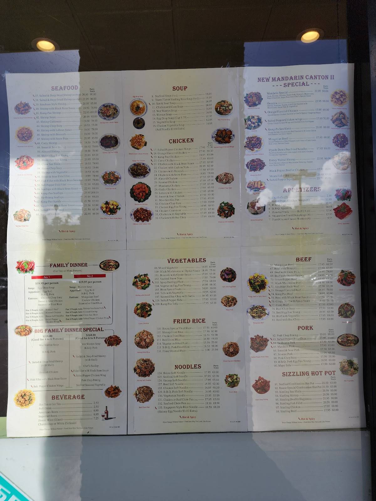 Menu at New Mandarin Canton Chinese Restaurant, Chula Vista
