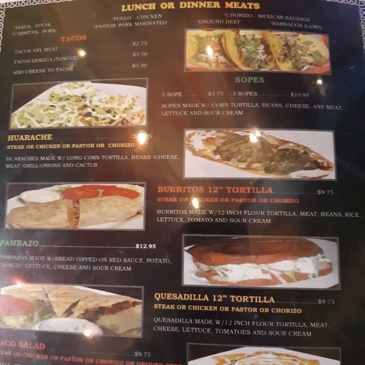 Menu at La Alameda Mexican Restaurant, New Port Richey