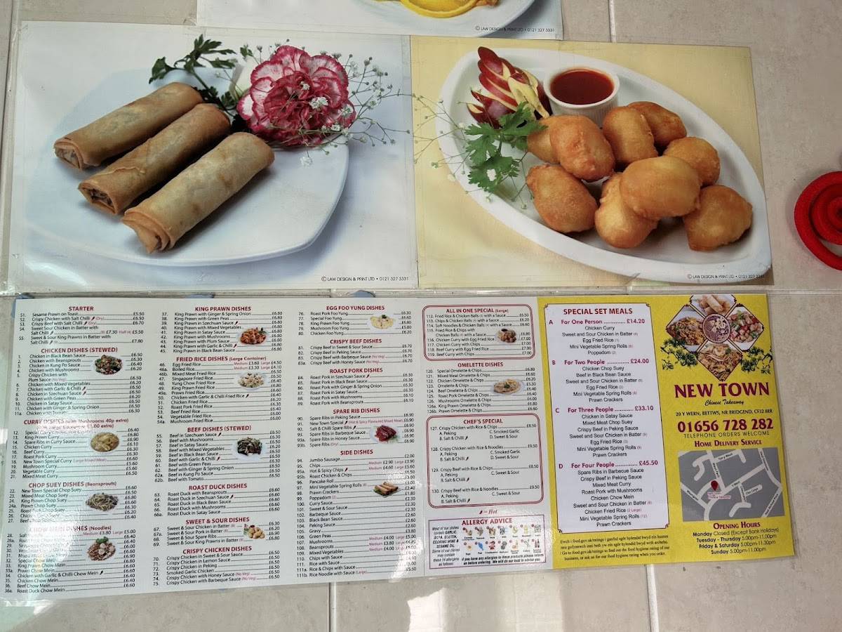 Menu at New Town Chinese Takeaway fast food, Bridgend, 20 Y