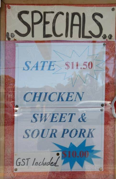 Menu at New Wan Wah fast food, Blacktown