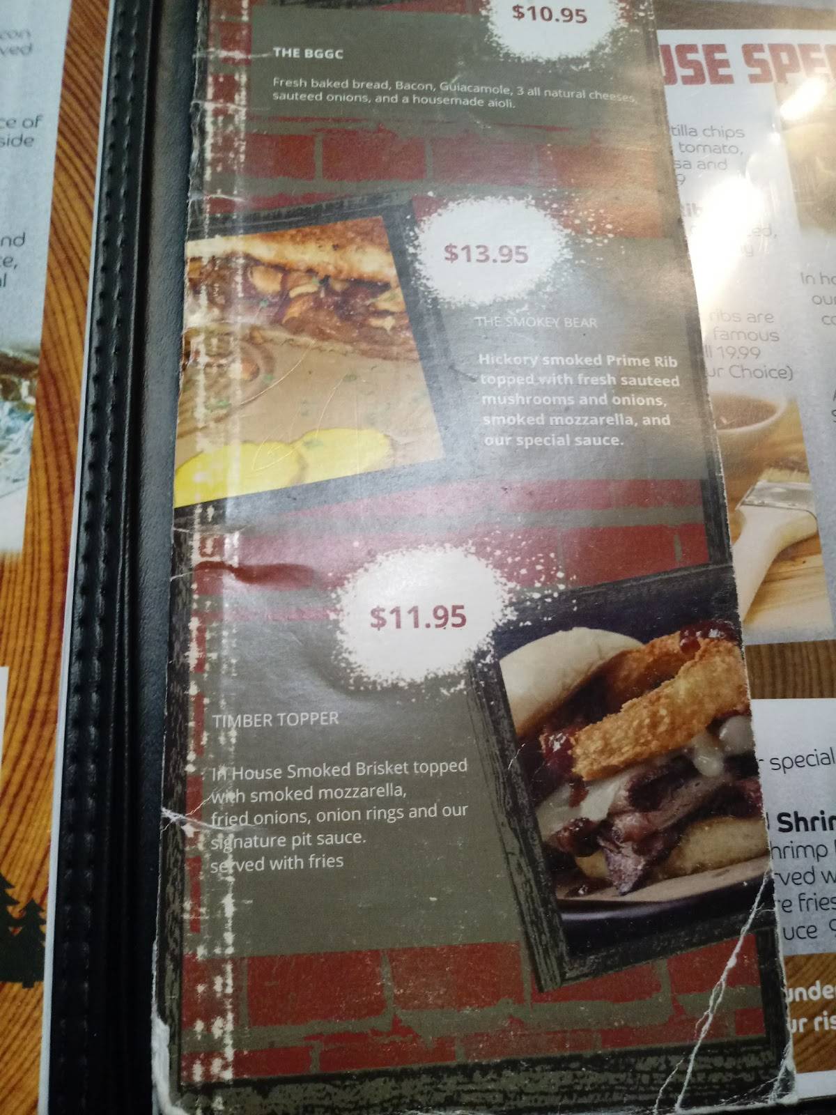 Menu at Timber Charlie's Food & Spirit pub & bar, Newberry