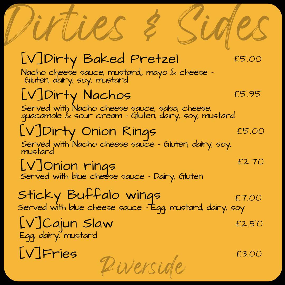 Menu at Riverside Sports Bar, Newport