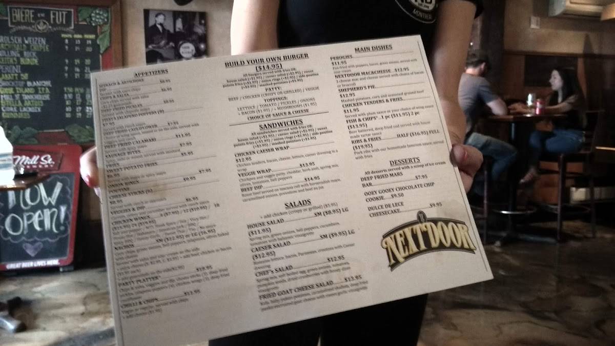 Menu at NextDoor Pub & Grill, Montréal