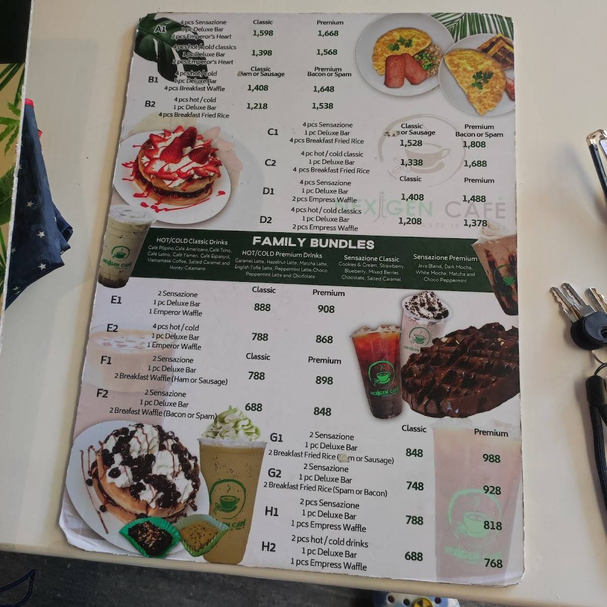 Menu at NextGen Cafe, Quezon City