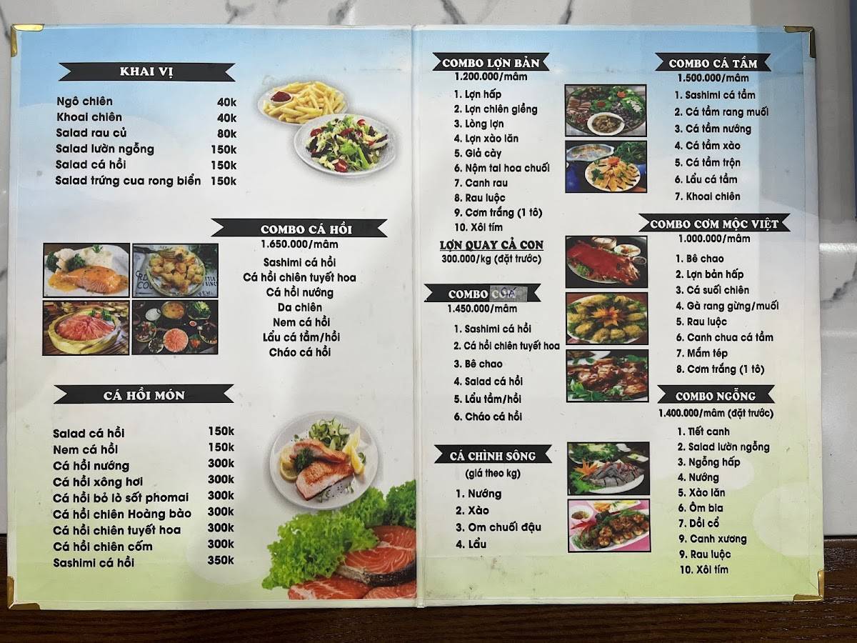 Menu at Nhà Hàng Mộc Việt Mộc Châu restaurant, Vietnam