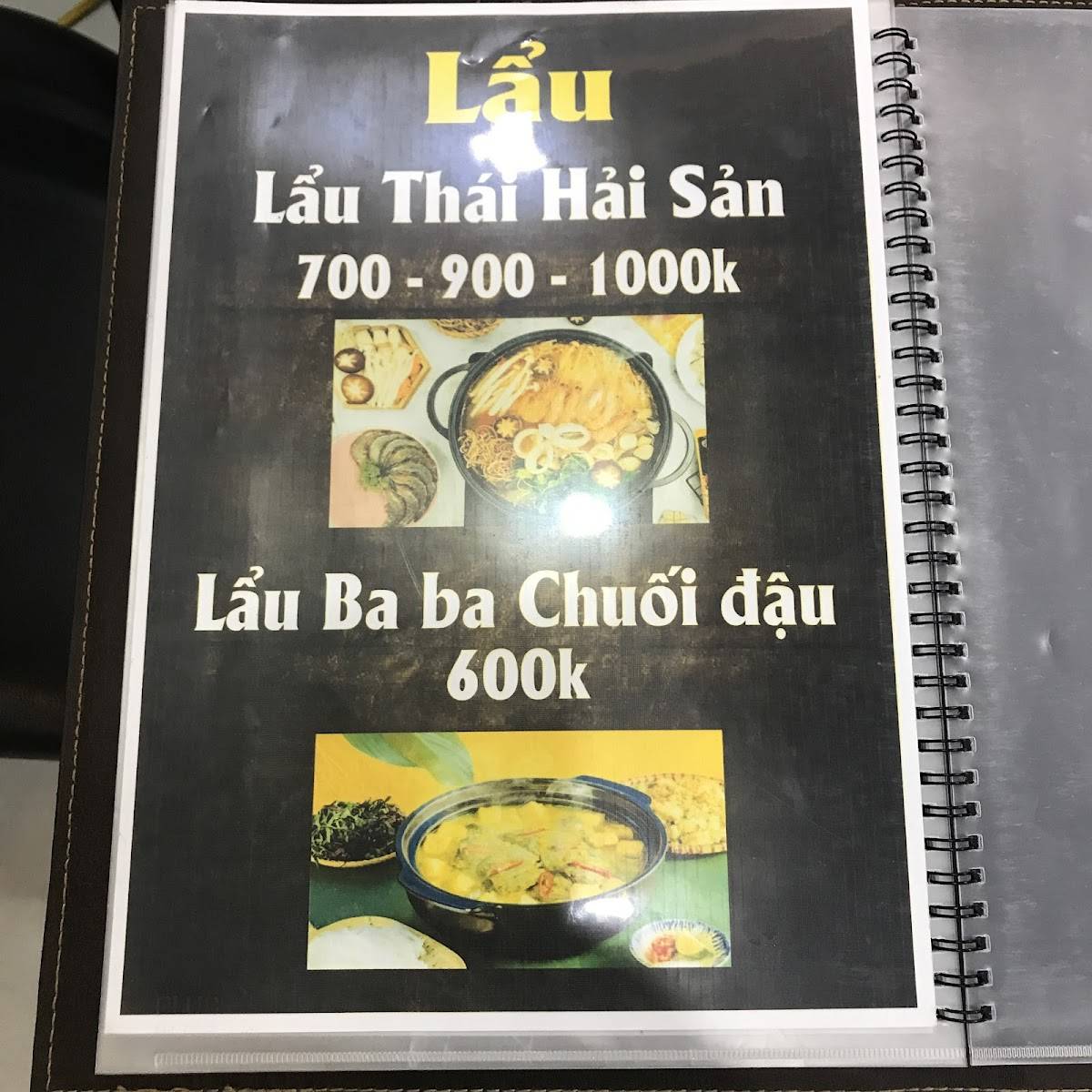 Menu at Nhà Hàng Phú Sơn restaurant, Ninh Binh