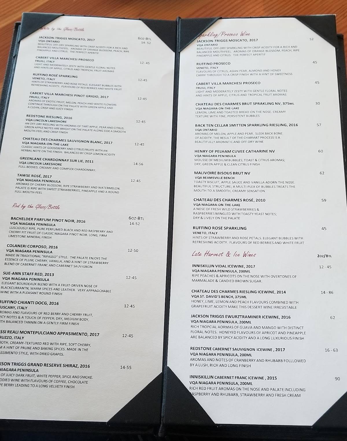 Menu at Massimo’s Italian Fallsview Restaurant, Niagara Falls