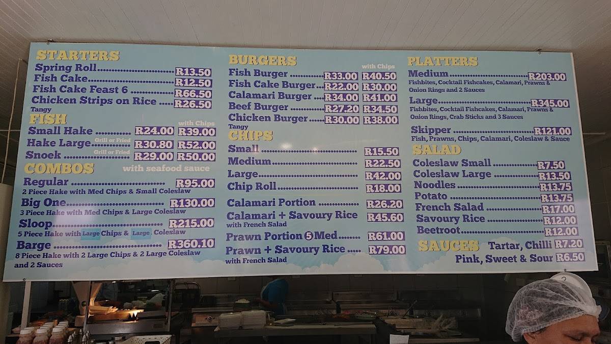 Menu at Nice' N Fishy restaurant, Uitenhage, 31 Caledon St