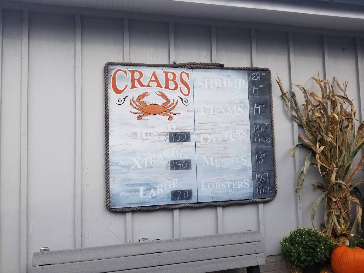Menu at Nick's Fish House restaurant, Baltimore