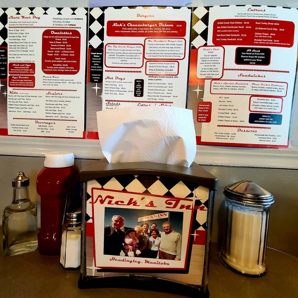 Menu at Nick's Inn restaurant, Headingley