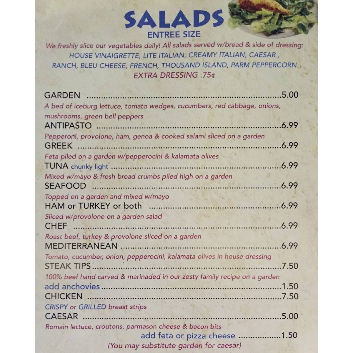 Menu at Niko's Pizza pizzeria, Ware, 118 Main St