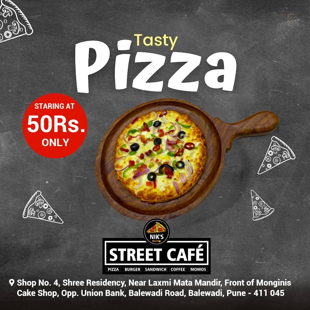 Menu at Nik's street cafe, Pune, Shop. no 4