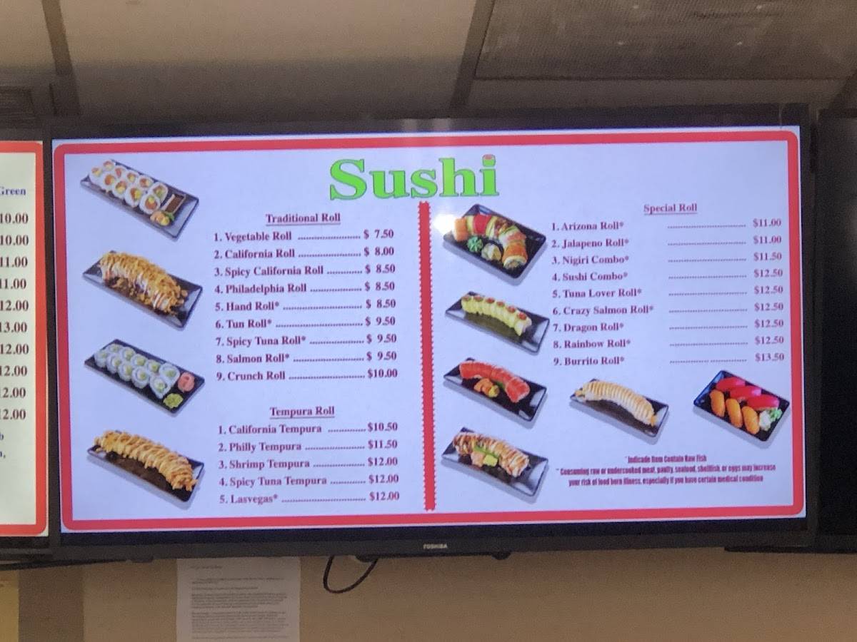 Menu at NoRa Asian Fresh restaurant, Tempe, 818 W Broadway Rd STE 108