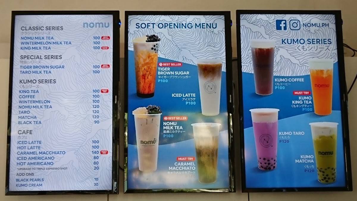 Menu at Nomu Cafe UPD, Quezon City, Balagtas St