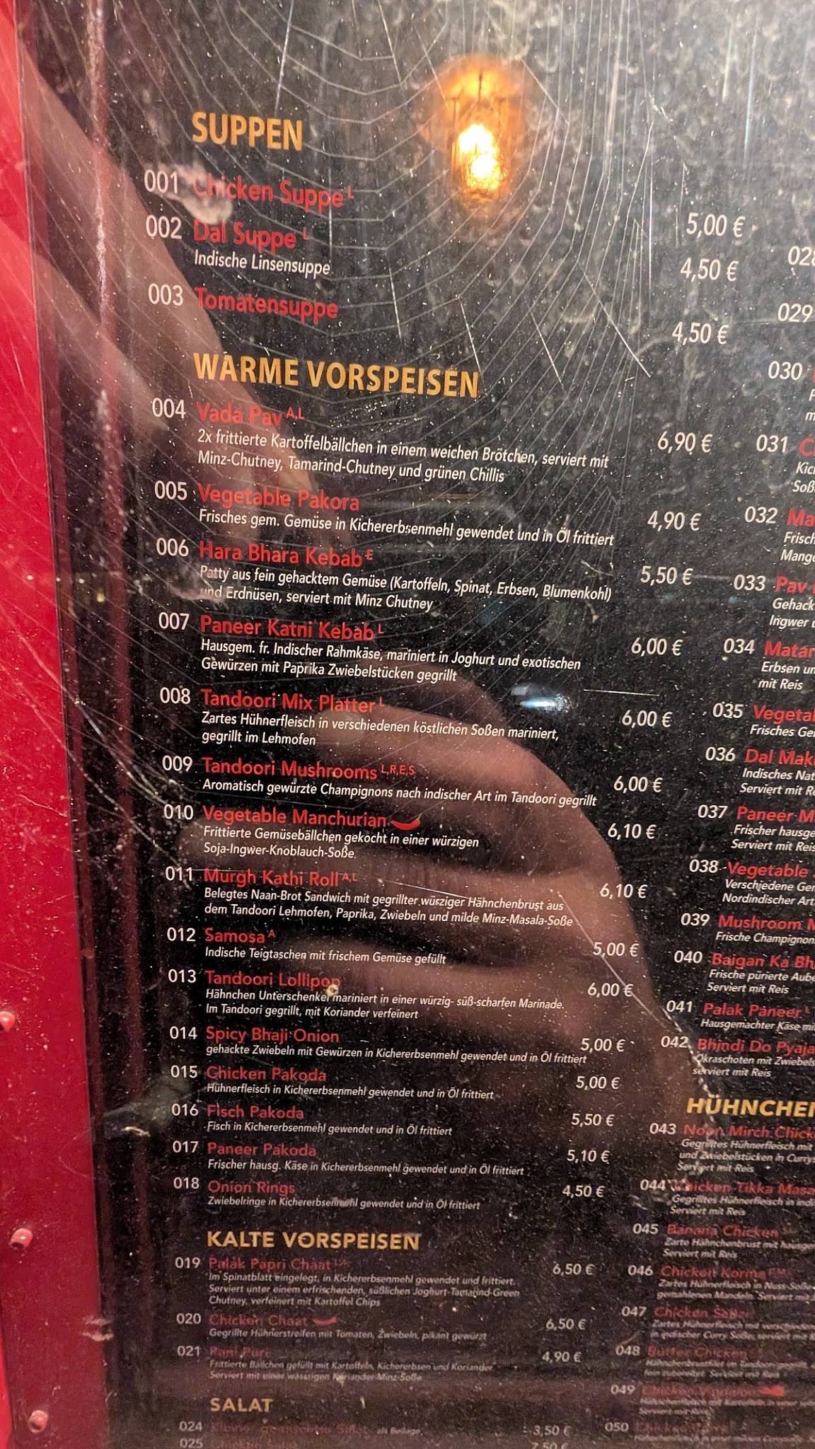 Speisekarte von Restaurant Noon Mirch, Augsburg