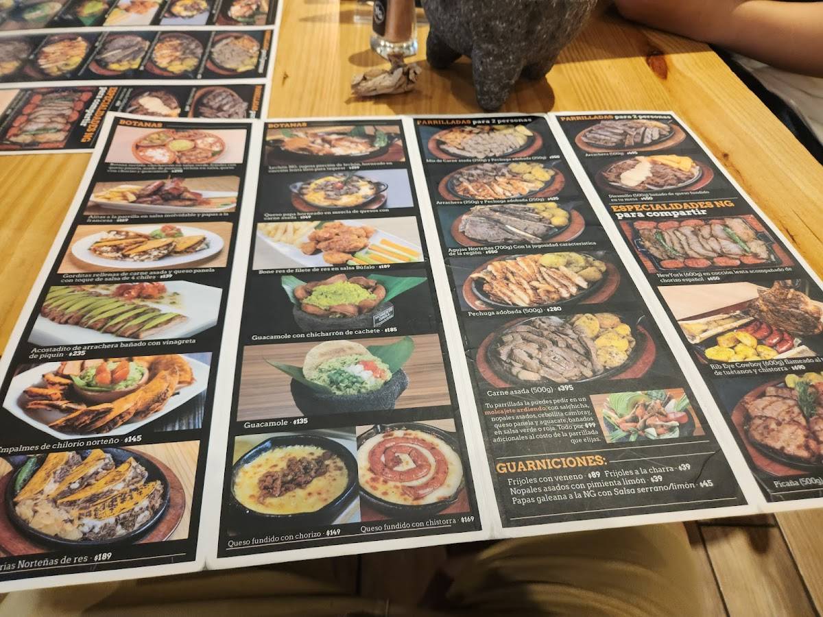 Carta del restaurante Noreste Grill, Apodaca, Plaza Sendero