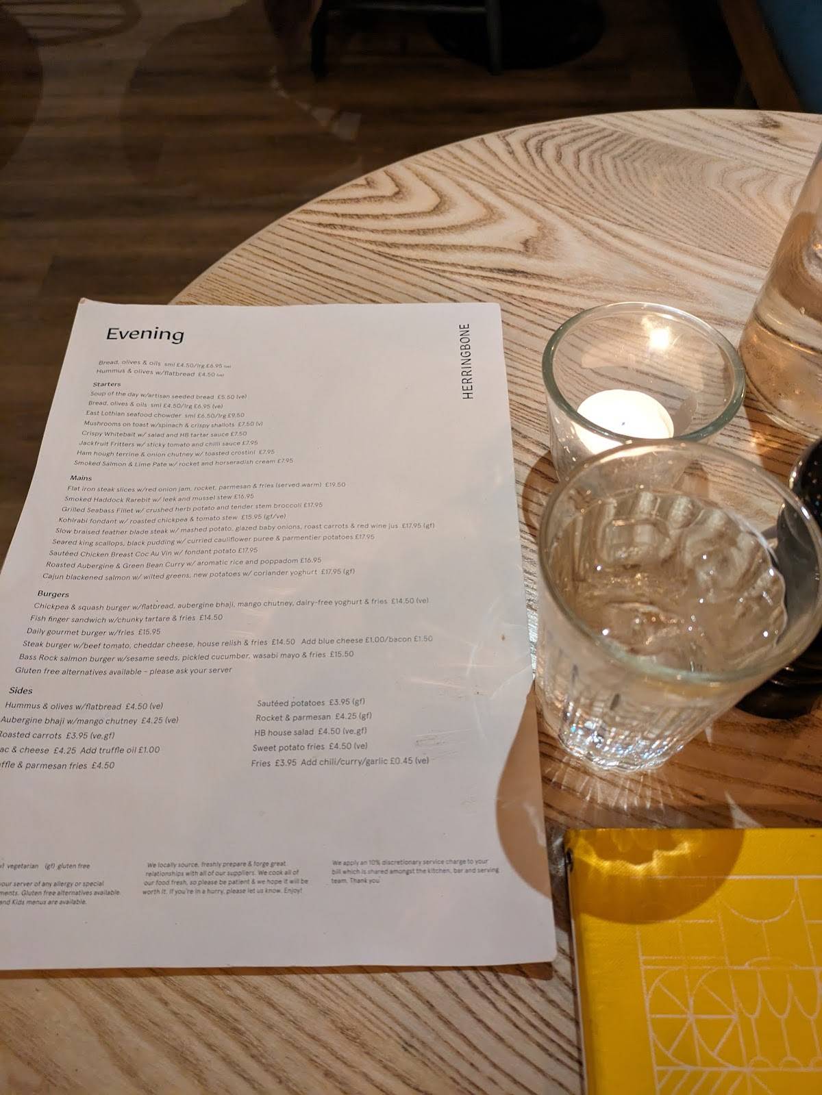 Menu at The Herringbone pub & bar, North Berwick