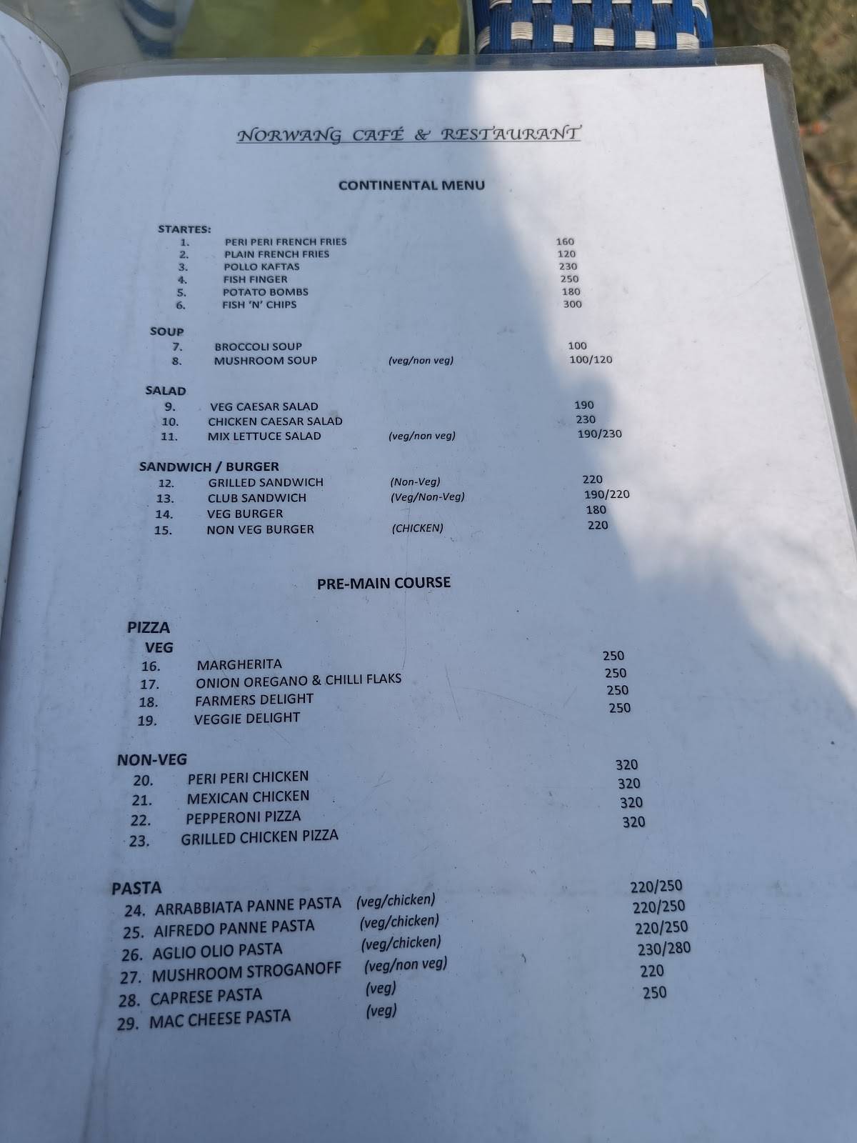 Menu at Norwang Cafe & Restaurant, New Delhi