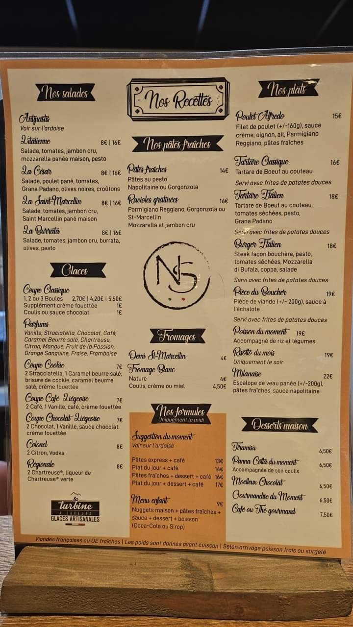 Menu au Nostra Storia restaurant, Les Abrets
