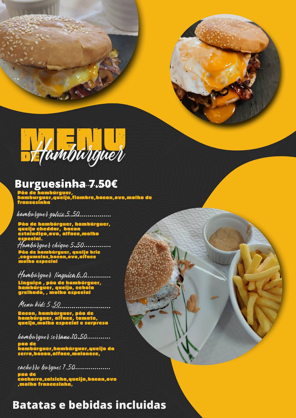 Menu at O PREGO DO MIGAS restaurant, Seia