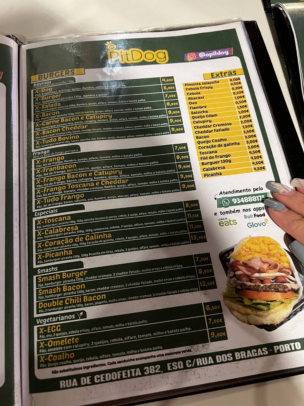 Menu em O Pit Dog restaurante, Porto