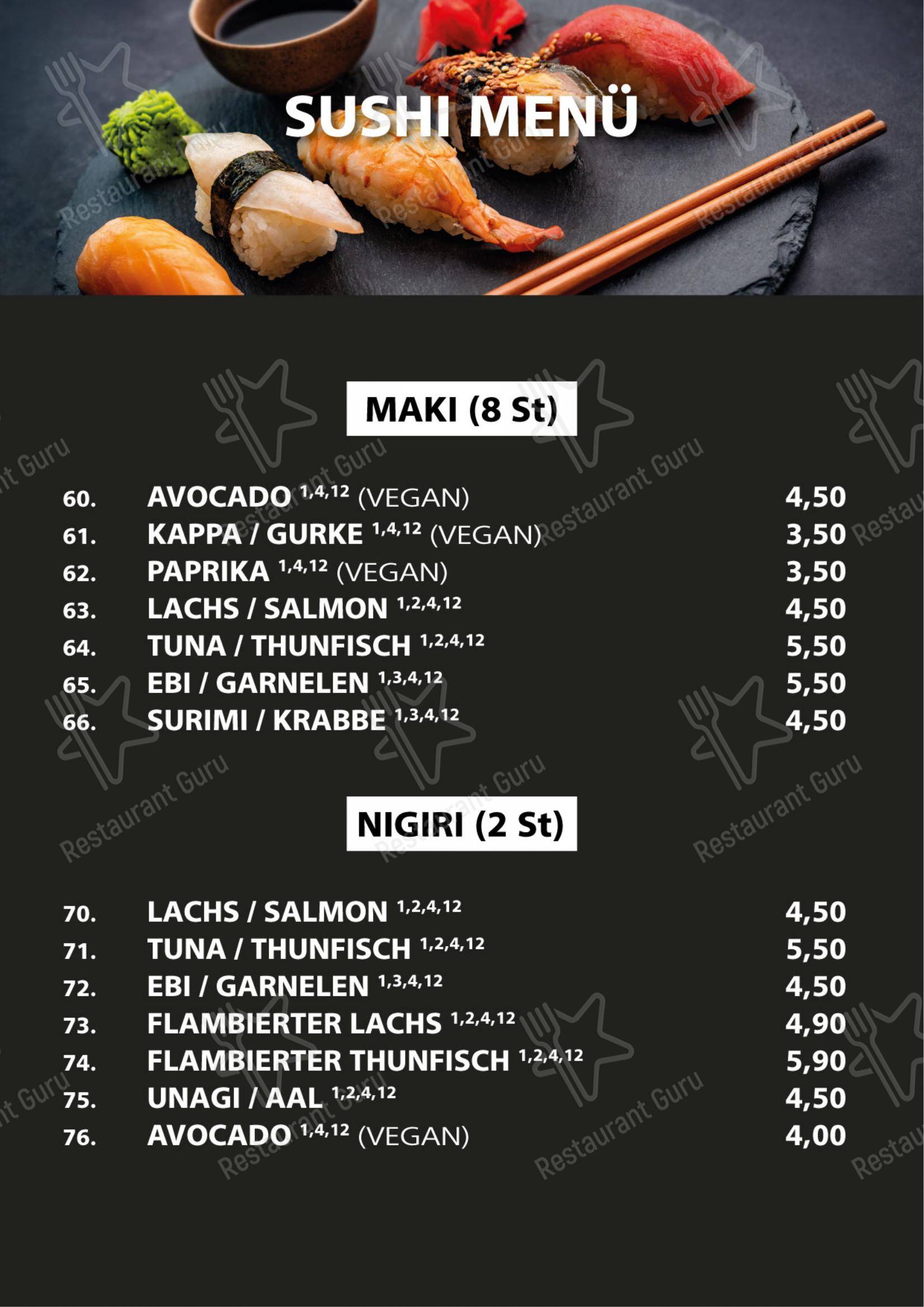 Speisekarte von OMO - Asian Cuisine restaurant, Mainz