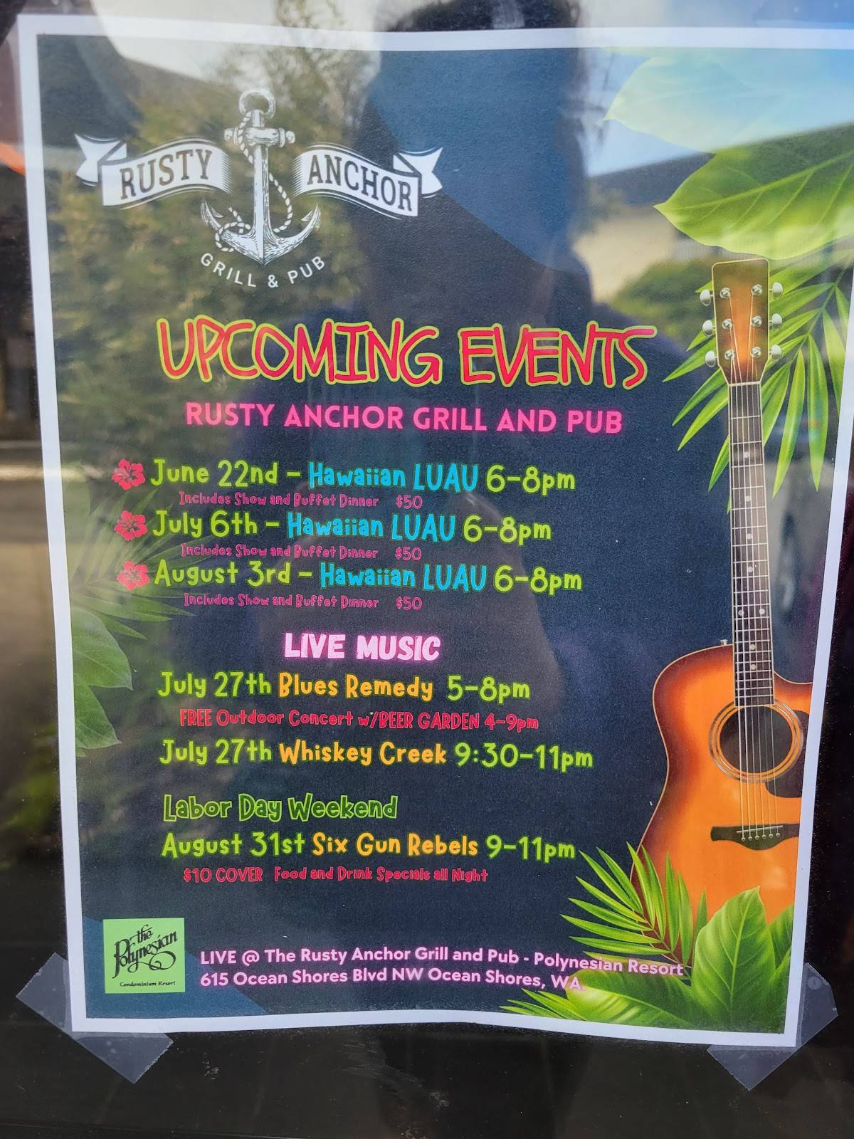 Menu at Rusty Anchor Grill and Pub, Ocean Shores
