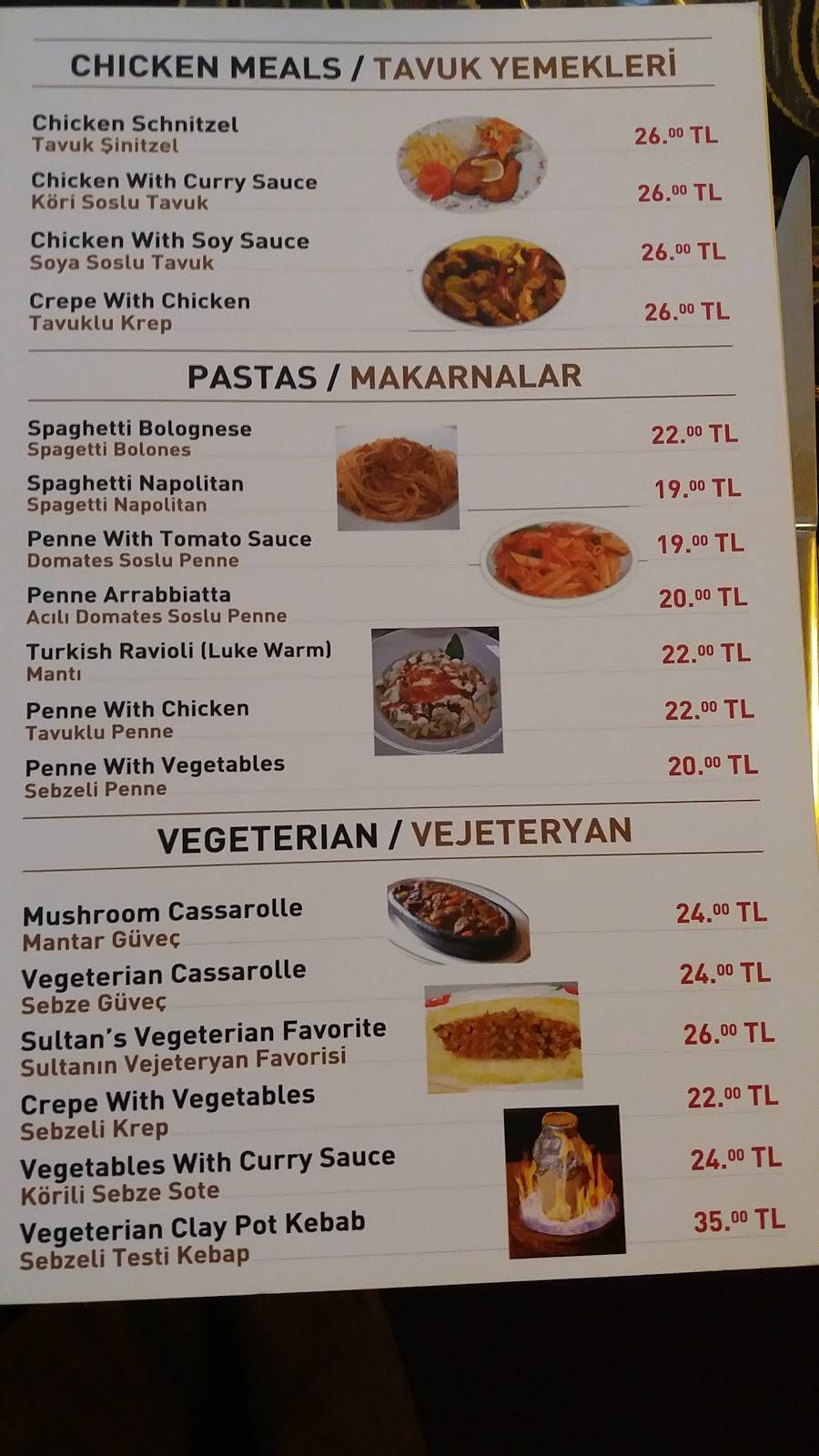 Menu at Old Ottoman Cafe & Restaurant, Istanbul, Cağaloğlu Hamamı Sk ...