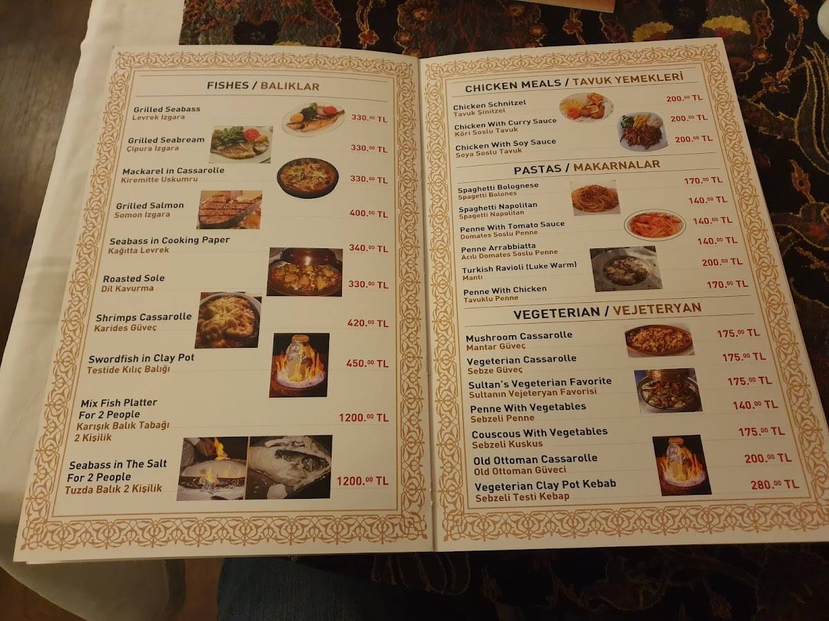 Menu at Old Ottoman Cafe & Restaurant, Istanbul, Cağaloğlu Hamamı Sk ...